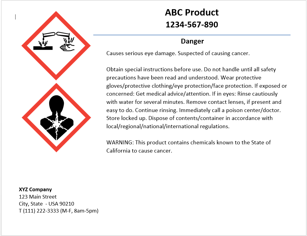 GHS Label Example Nexreg GHS Label Example Nexreg